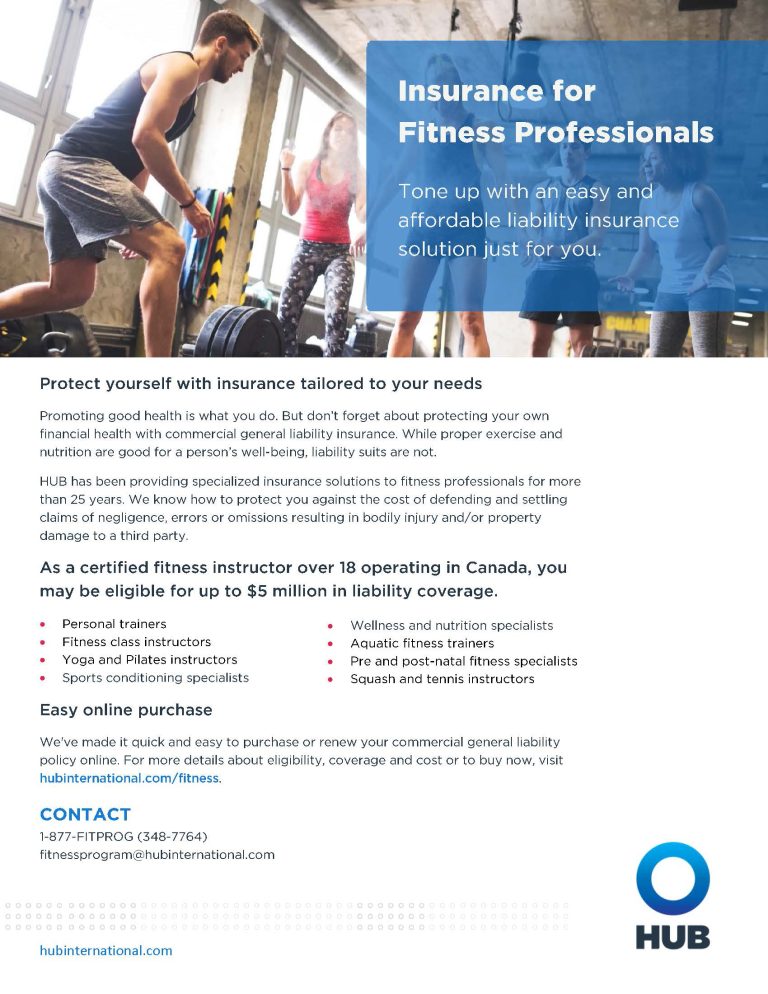 Fitness Instructor & Personal Trainer Insurance Info - Canadian Fitness ...